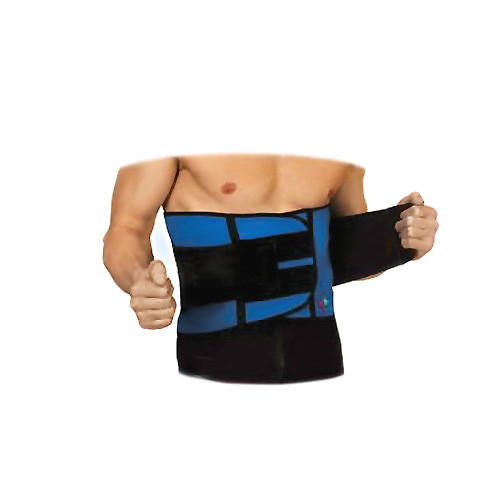 Elastic medical neoprene belt for lumbar spine fixation, with ...